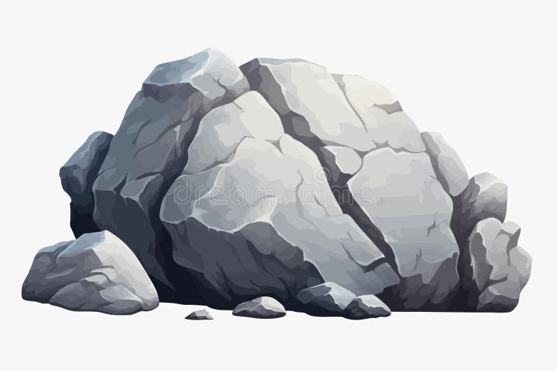 Large Rock Isolated Vector Style Illustration Stock Vector ...