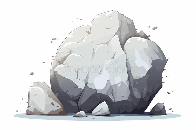 Large Rock Isolated Vector Style Illustration Stock Vector ...