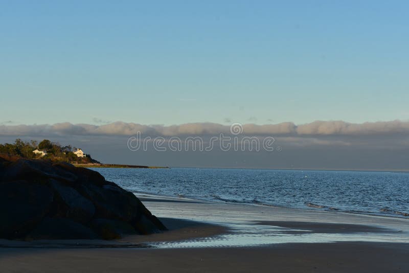 Pretty Landscape on the Coast of Cape Cod with a Large Jetty Stock ...