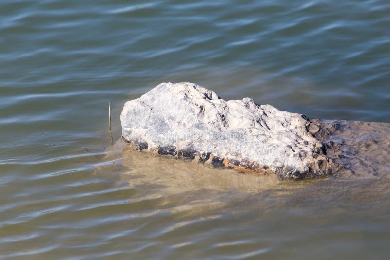 A Large Rock in the Lake Water Stock Photo - Image of natural, single ...