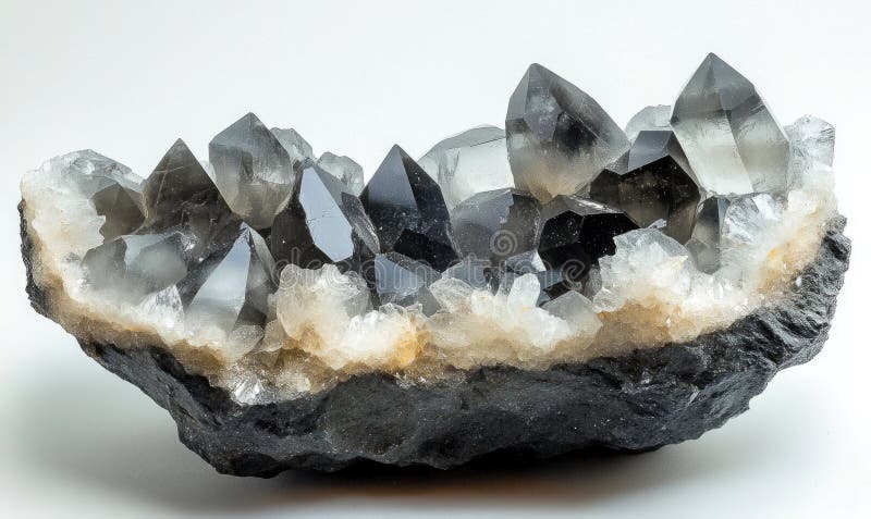 A Large Rock with Many Small Black and White Crystals on it Stock ...