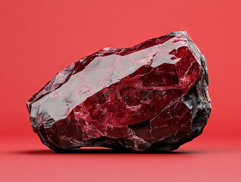 A Large Rock of Red Rock on a Red Background Stock Illustration ...