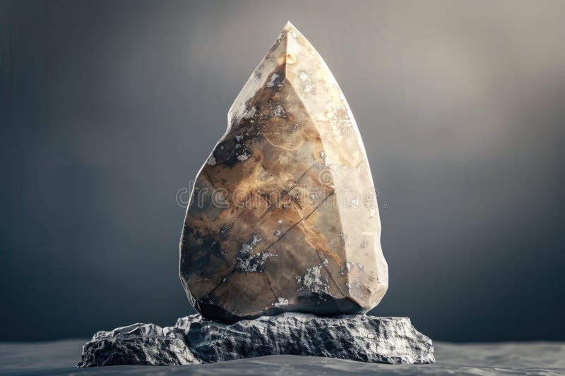 A Large Rock Sits Atop Another Rock Formation Stock Image - Image of ...