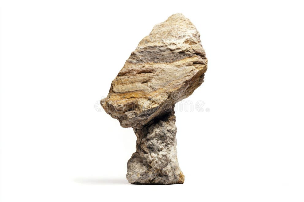 A Large Rock Sits Atop a Smooth White Surface, with Subtle Texture and ...