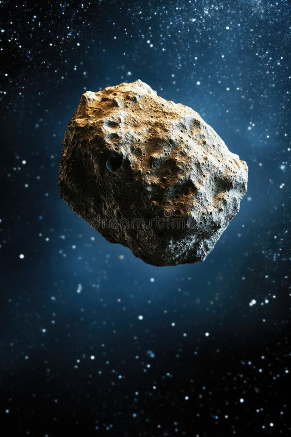 A Large Rock Soaring through the Atmosphere, with Clouds and Sky in the ...