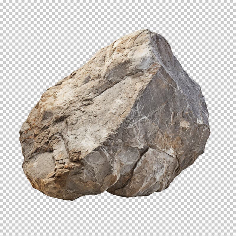 A Large Rock Stone Isolated on Transparent Background Stock Photo ...