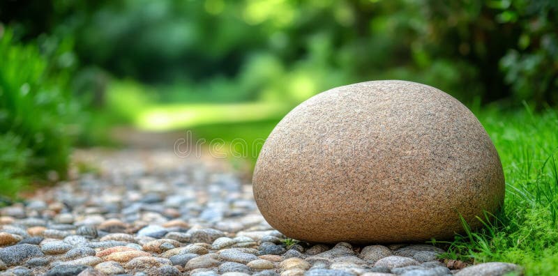 A Large Rock with Texture is Sitting on a Flat Stone Surface Outside ...