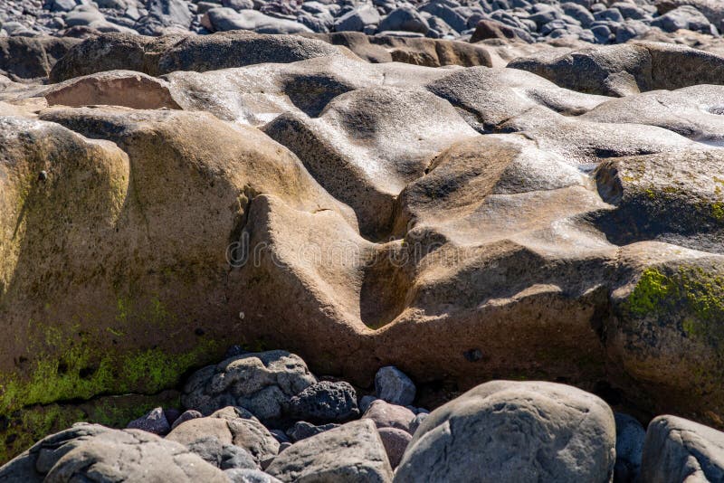 Large Rocks on the Beach Smoothed by Water Stock Image - Image of ...