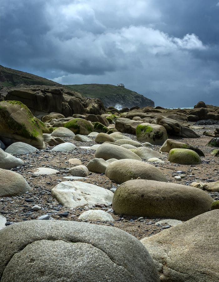Large rocks on beach stock image. Image of wild, coastline - 41469807