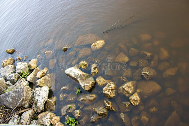 Large Rocks Covered in Water Stock Photo - Image of lake, grey: 218952784