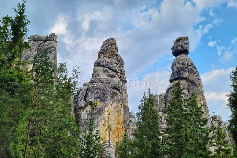 Large Rocks of Mountains in the Forest. the Background of Nature. Stock ...