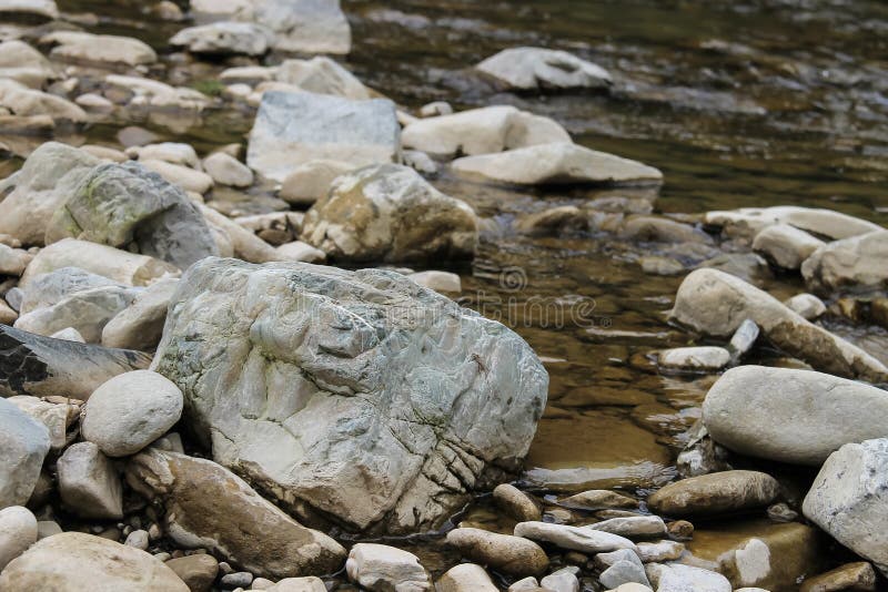 Large Rocks in River Water. Stock Image - Image of abstract, background ...