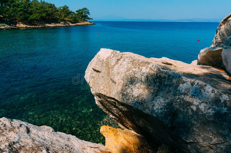 Large rocks on sea stock photo. Image of relaxation, clear - 51565862