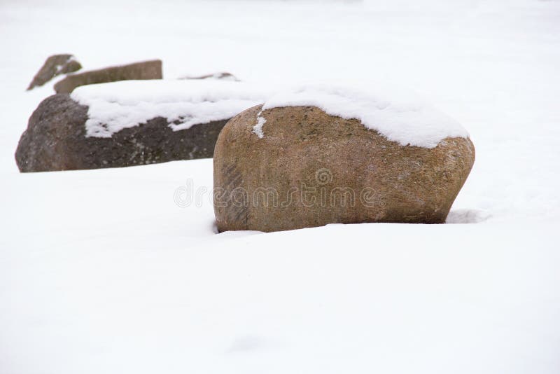 Large Rocks in Snow stock photo. Image of rocks, white - 38210422