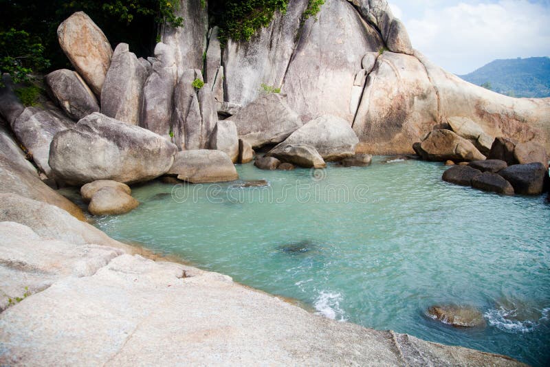 Large Rocks Washed by the Ocean Stock Photo - Image of beautiful, gray ...