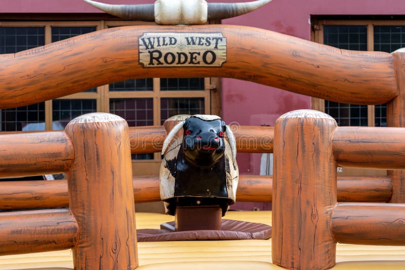 Large Rodeo Mechanical Bull Riding Machine Stock Photo - Image of ...