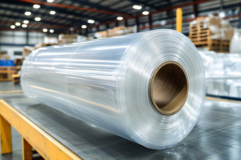 Large Roll of Clear Plastic Film in Warehouse High Quality Image Stock ...