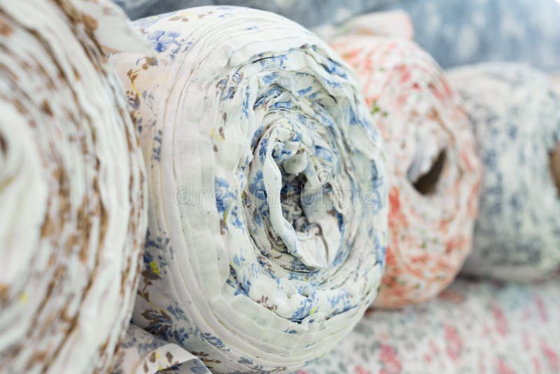 Large Roll of Colored Fabric. Stock Image - Image of cloth, material ...