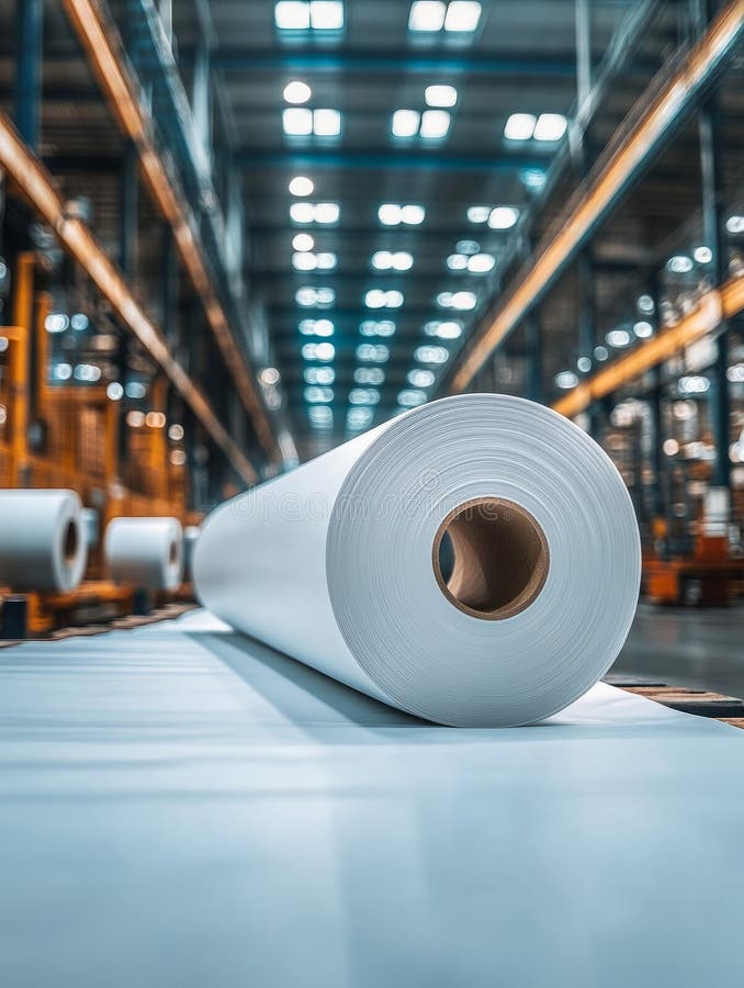 Large Roll of Paper in an Industrial Factory Setting Stock Image ...