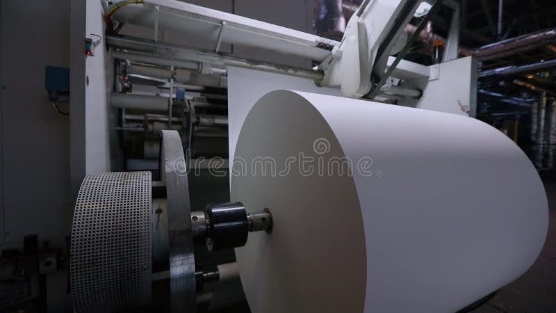 Large Roll of Paper for the Production of Wallpaper, a Modern Factory ...