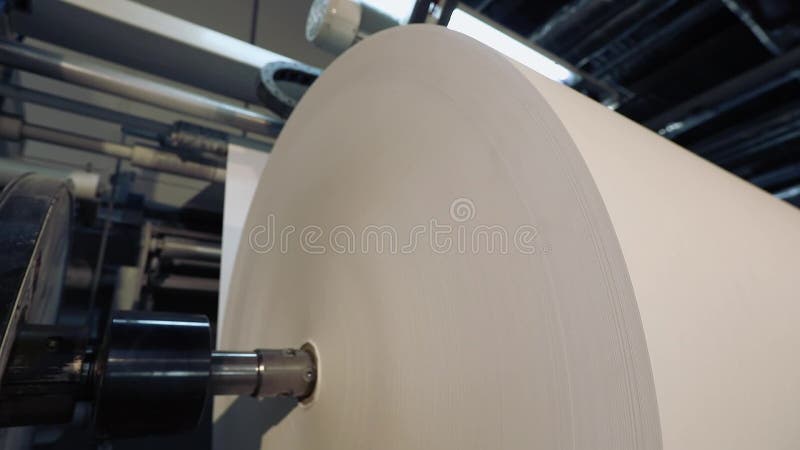 Large Roll of Paper for the Production of Wallpaper, a Modern Factory ...