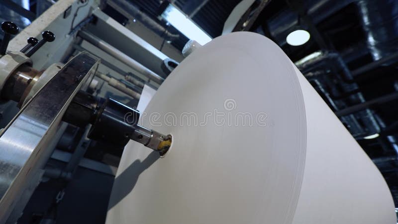 Large Roll of Paper for the Production of Wallpaper, a Modern Factory ...