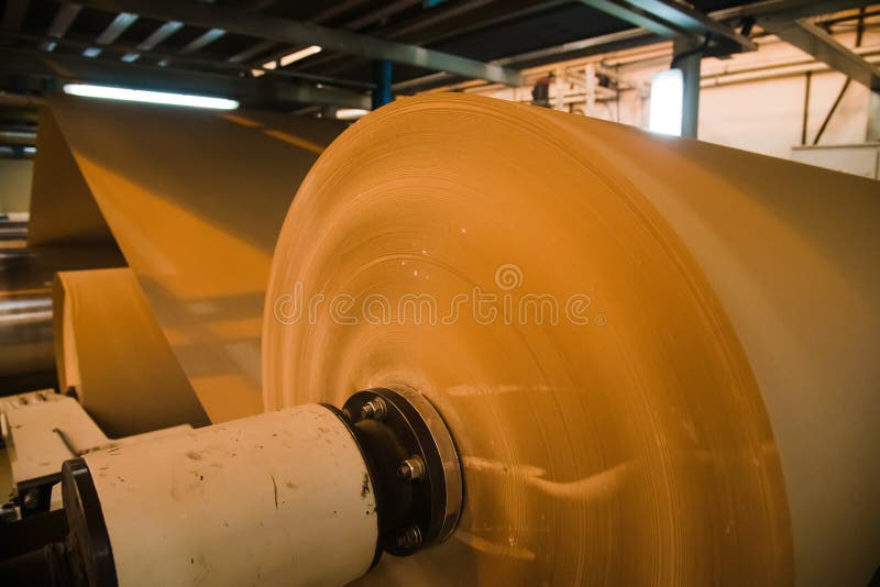Large roll of paper stock image. Image of industrial - 235713419