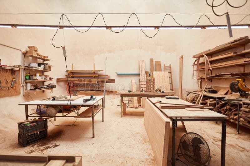 Large Room As a Workshop of a Carpentry Stock Image - Image of class ...