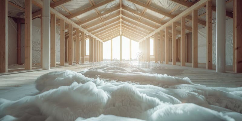 A Large Room Covered in Snow, Suitable for Winter-themed Designs Stock ...