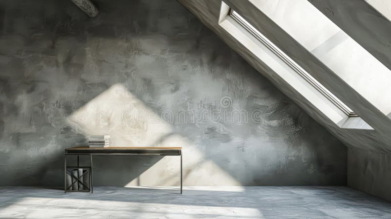 Large Room with a Desk and a Chair. Stock Image - Image of abstract ...