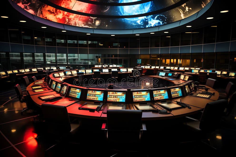 Large Room Filled with Lots of Computer Monitors and Monitors ...