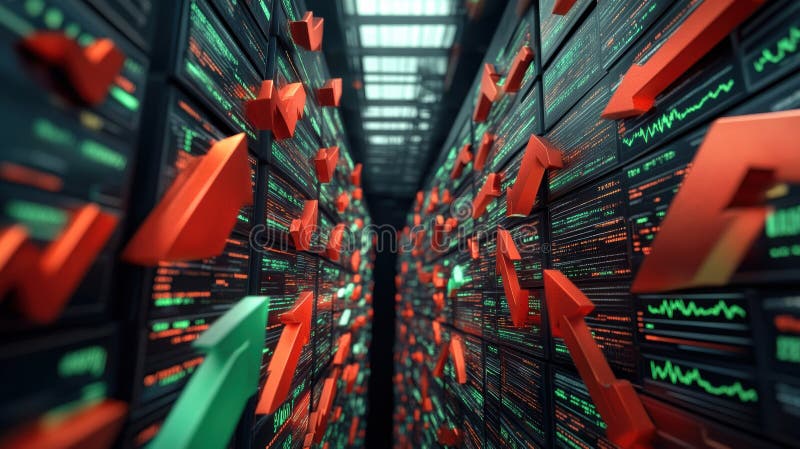 A Large Room Filled with Many Computers and Monitors, AI Stock Image ...