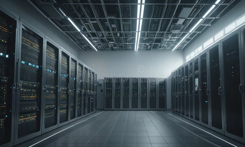 A Large Room with a Lot of Servers is Shown in the Image. the Room is ...