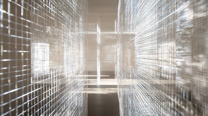 A Large Room with a Lot of White Walls and a Lot of Silver Stock Image ...