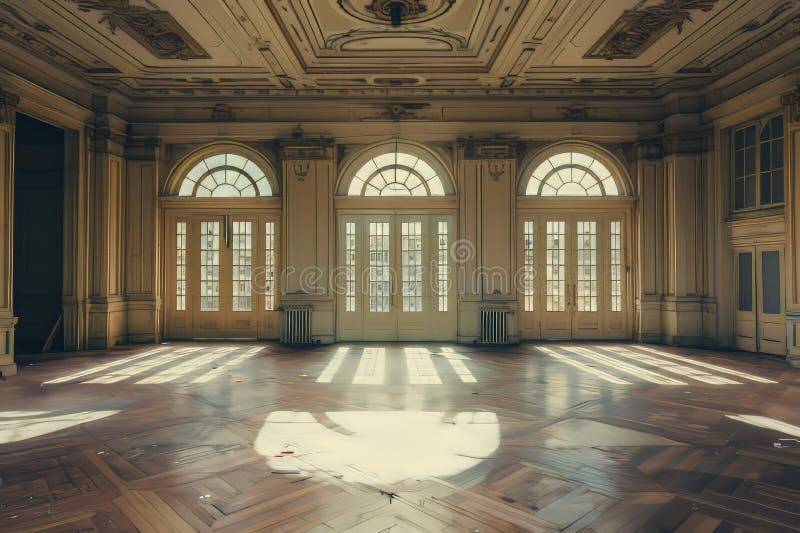 A Large Room with a Lot of Windows and a Lot of Space Stock ...