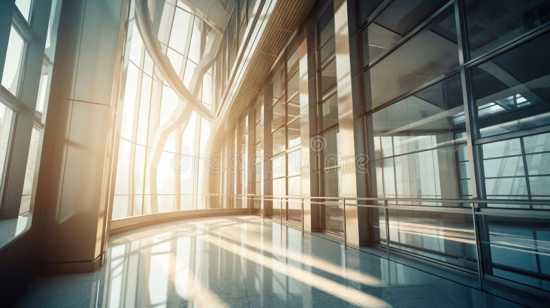 A Large Room with a Lot of Windows and Sunlight Coming through the ...