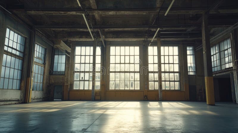 Large Room with Windows and Fire Hydrant Stock Photo - Image of modern ...