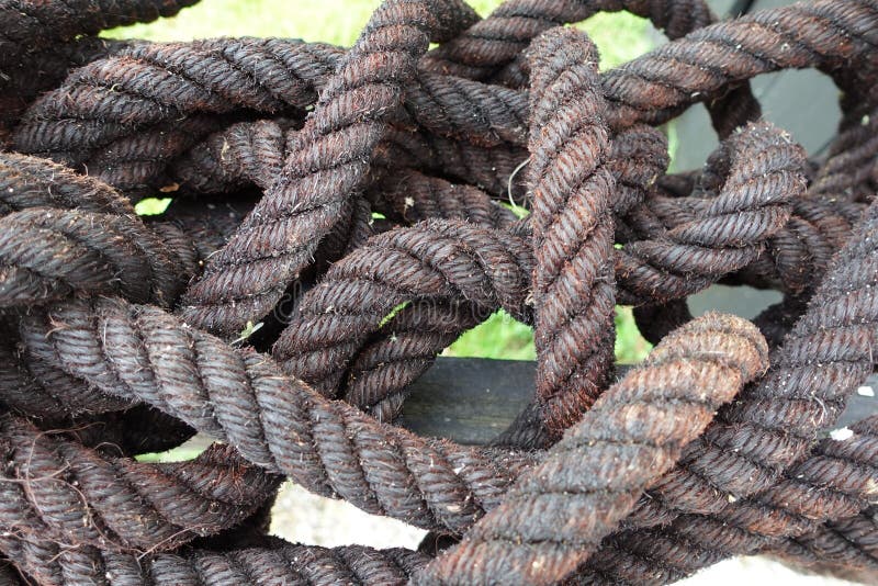 Large Rope for Making Knots on Ships and Boats. Stock Photo - Image of ...