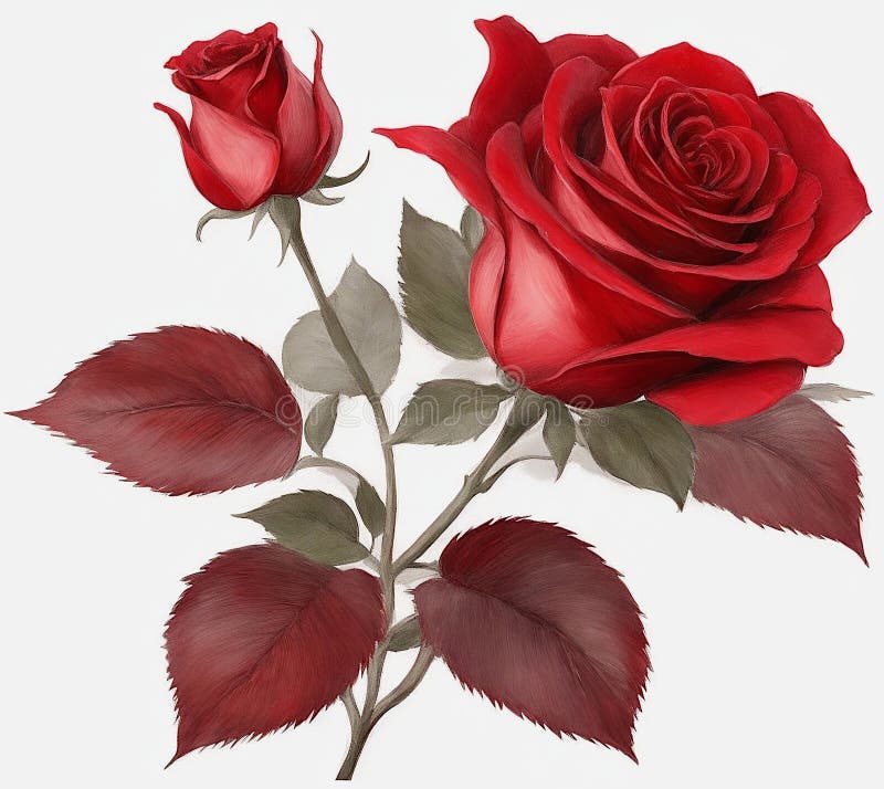 Large Rose Watercolor Watercolors AI Generated Stock Image ...