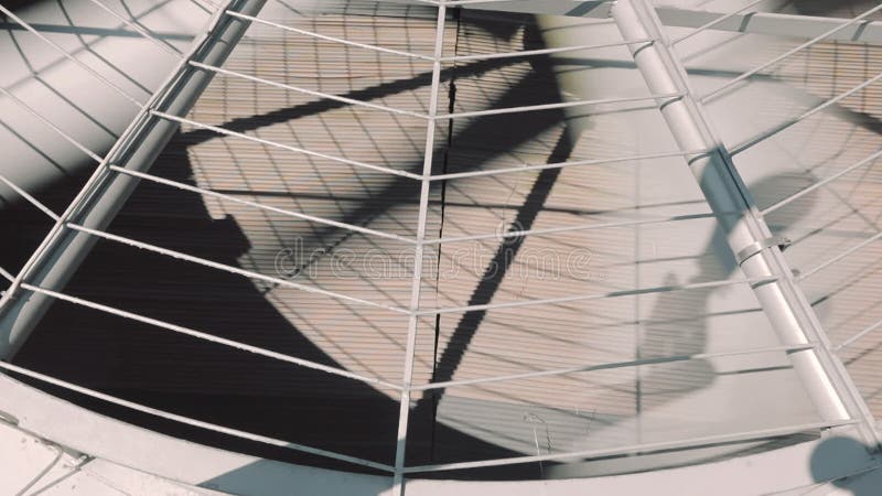 Large Rotating Blades Close-up. Large Fan Blades at the Factory Close ...