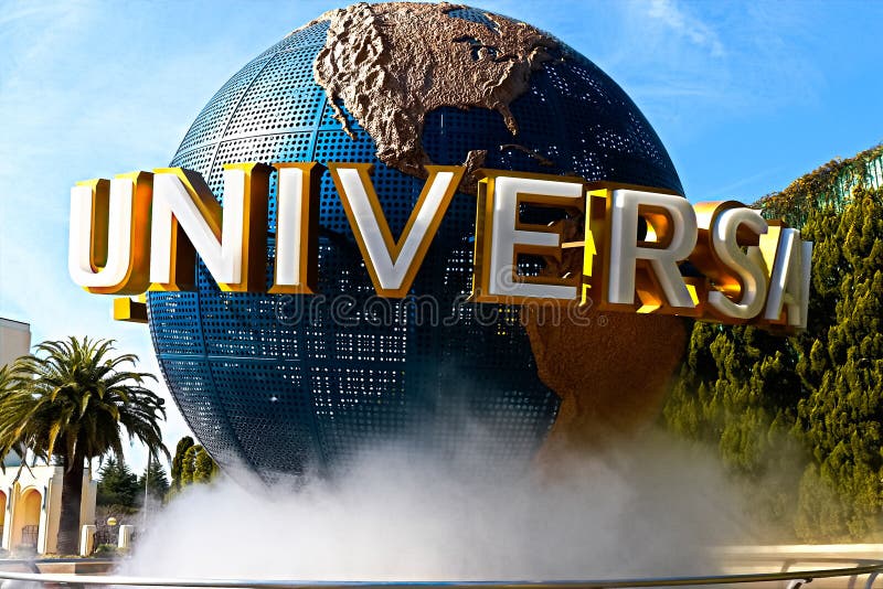 The Large Rotating Universal Logo Globe. Editorial Stock Photo - Image ...