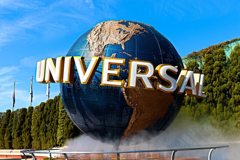 The Large Rotating Universal Logo Globe. Editorial Stock Photo - Image ...