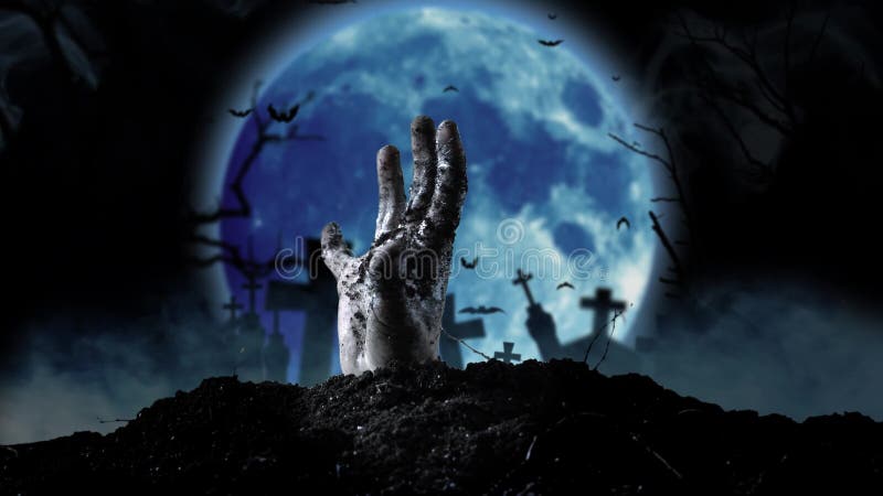 Blue Moon Flickering Lightning and Slowly Out of the Ground Beyond the ...