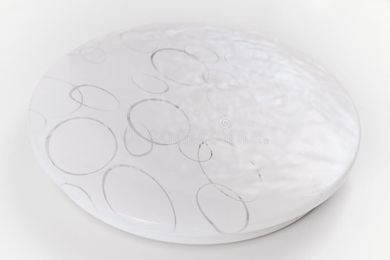 Large Round Ceiling Lamp with a Pattern on a White Surface. Stock ...