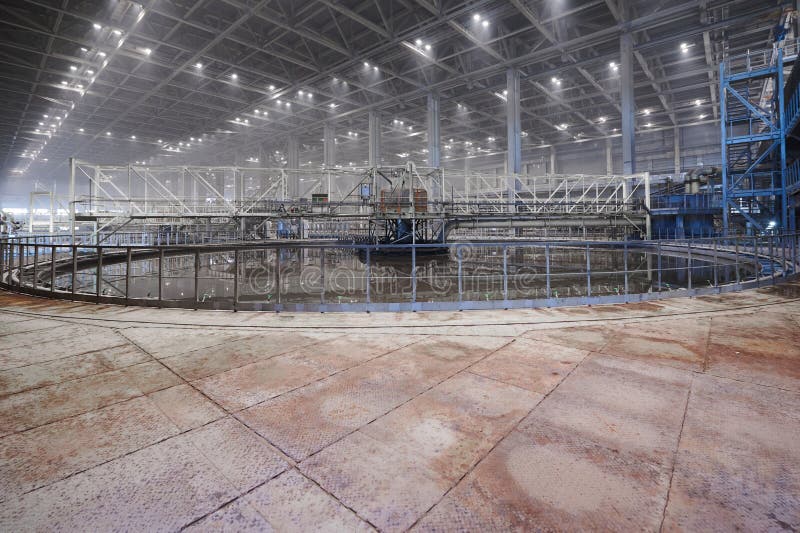 Large Round Floatation Machine Tank Full of Liquid at Plant Stock Image ...