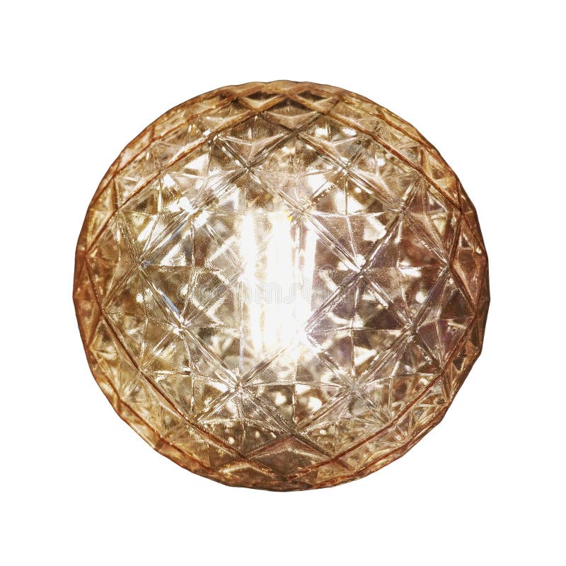 Large Round Glass Lamp, Isolated on a White Background Stock Image ...