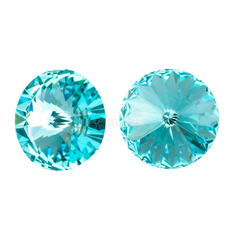 Large Round Green Crystal Rhinestones. Front and Side View Stock Photo ...