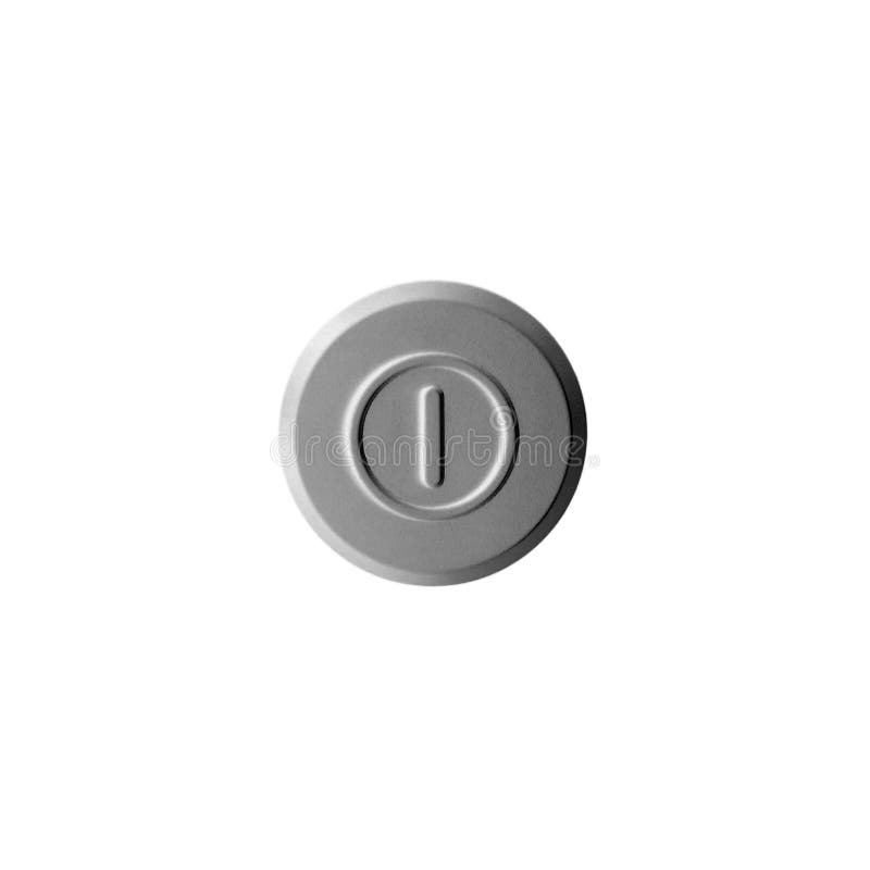 Large Round on/off Button. Close Up. Isolated on White Background Stock ...