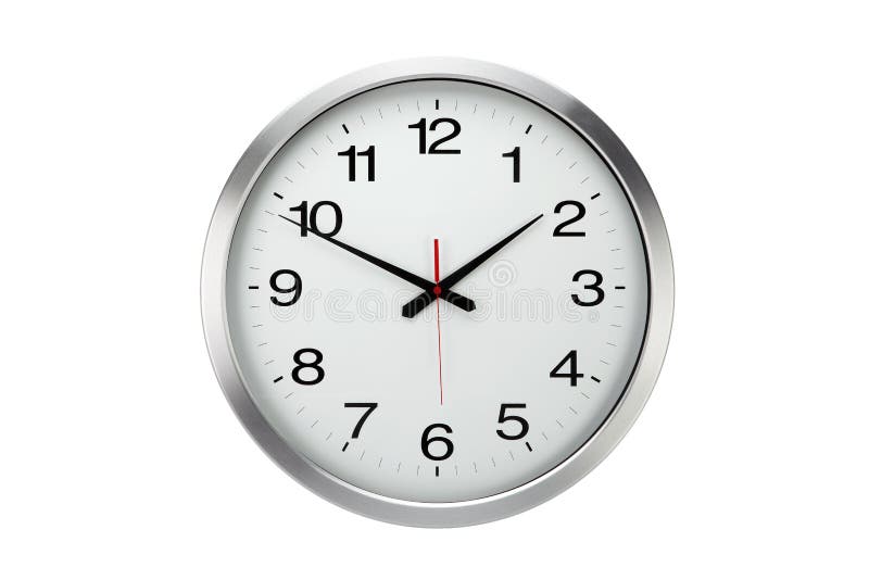 Large Round Office Wall Clock Isolated Stock Image - Image of circle ...