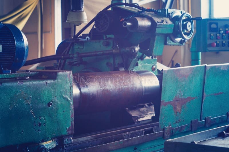 A Large Round Piece is Mounted on the Machine and is Ready for ...